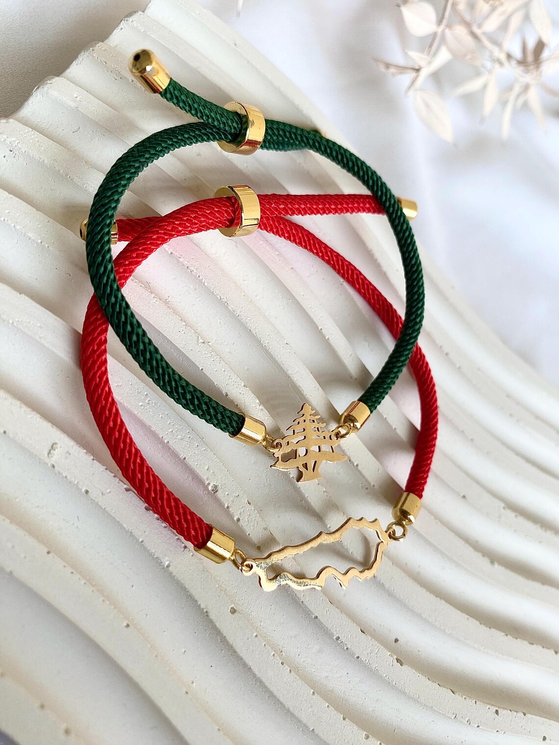 Lebanese Cedar and Map 18K Gold With Enamel on a Colorful Strap ...