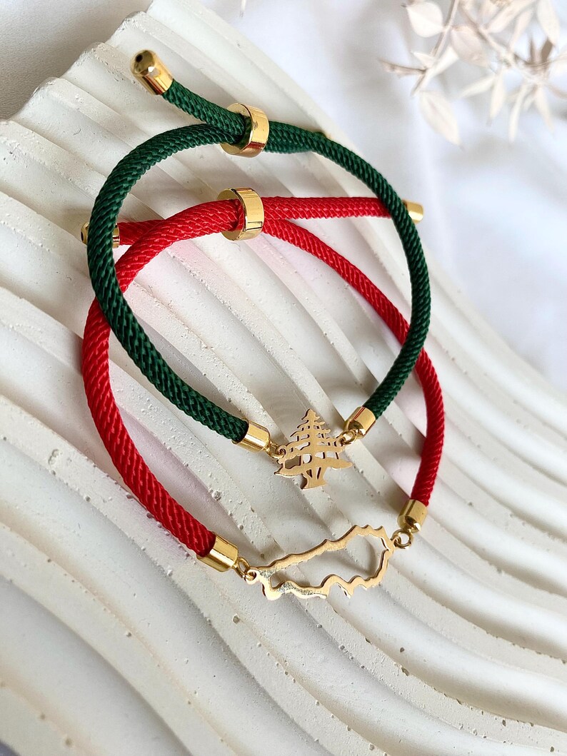 Lebanese Cedar and Map 18K Gold With Enamel on a Colorful Strap ...