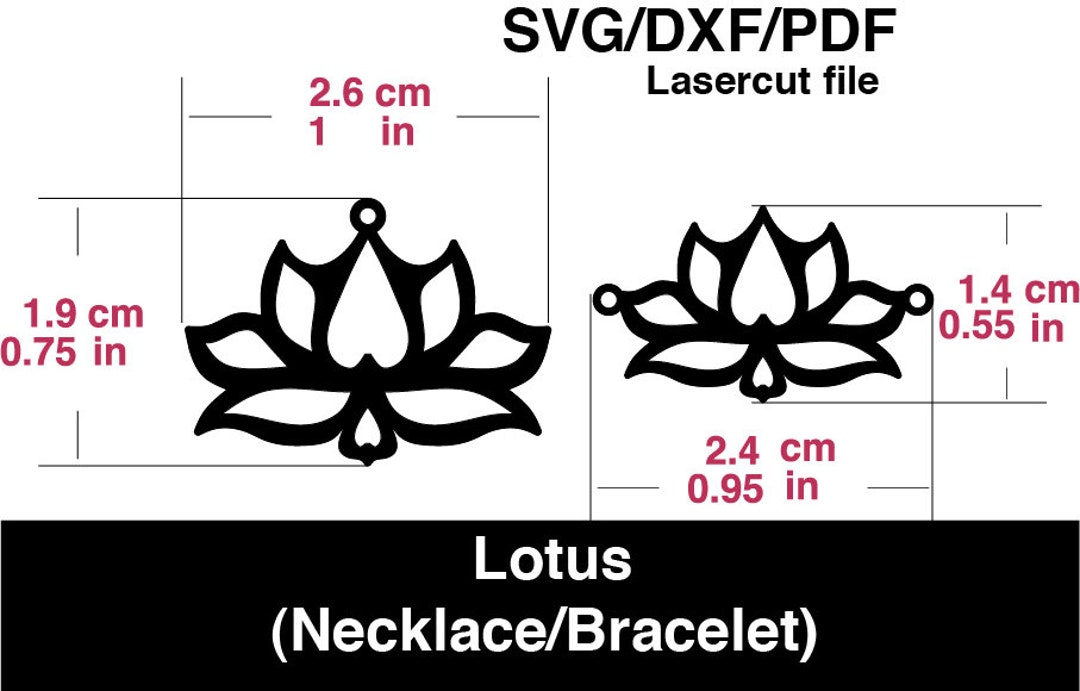Lotus Flower File for Lasercut DWG/SVG/PDF Resizable Perfect for ...