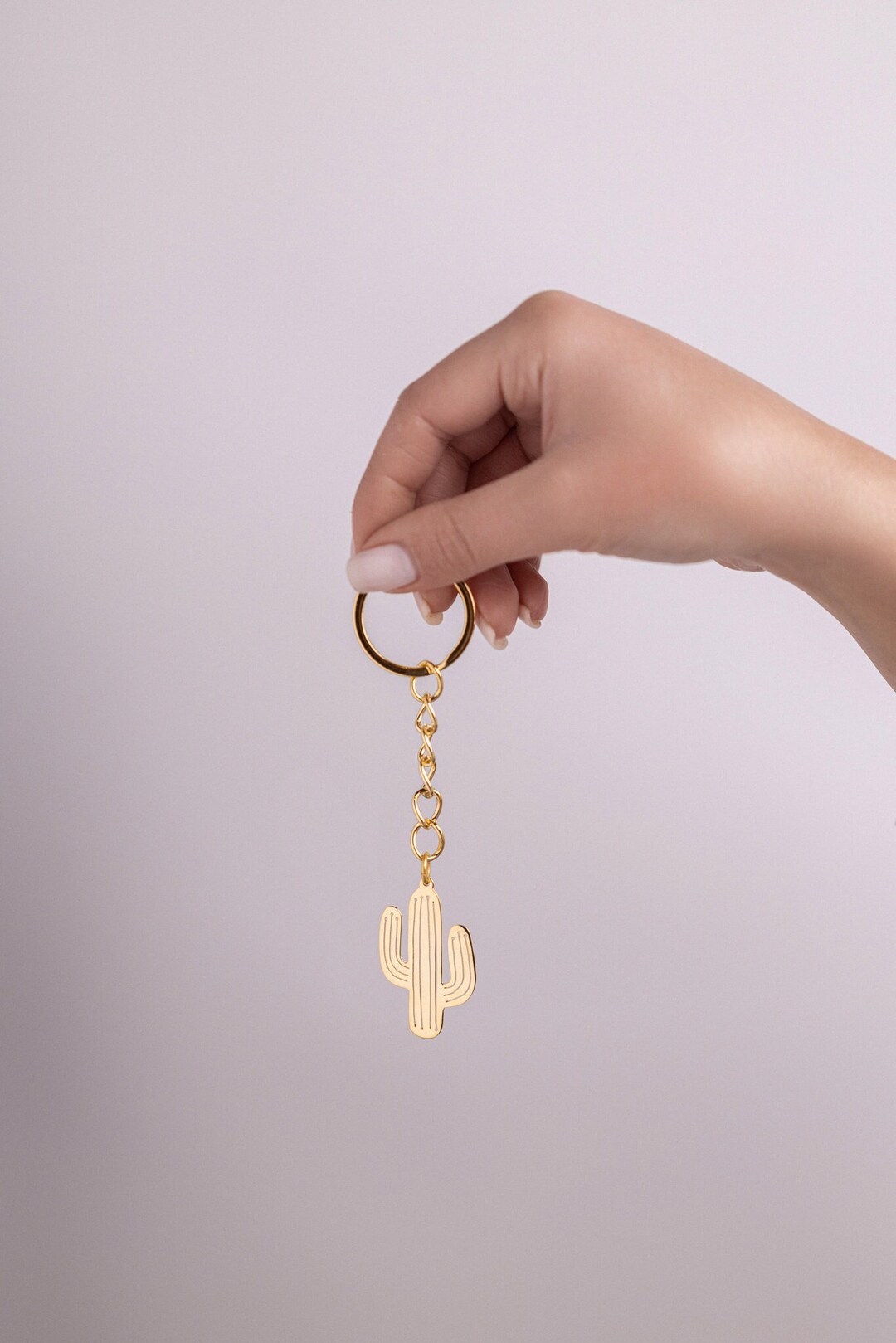Cactus 18K Gold Plated Key Chain Perfect Gift for Her - Etsy