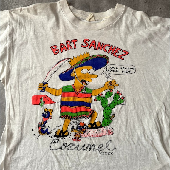 Rare Simpsons Bootleg Bart Sanchez Cozumel Vintage T-… - Gem