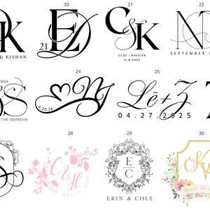 Custom Wedding Monogram Logo Initials Unique Designs, Not From ...