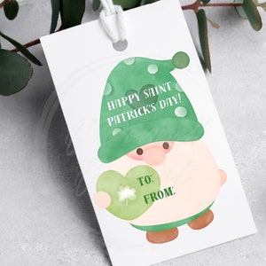 St Patrick's Day Gift Tags Instant Download PDF Leprechaun Gift Notes ...