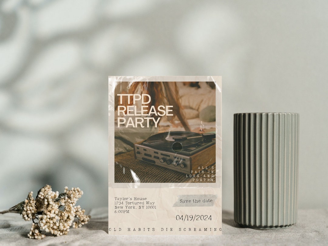TTPD Release Party Invitation Template. Edit in Canva Taylor Swift the ...