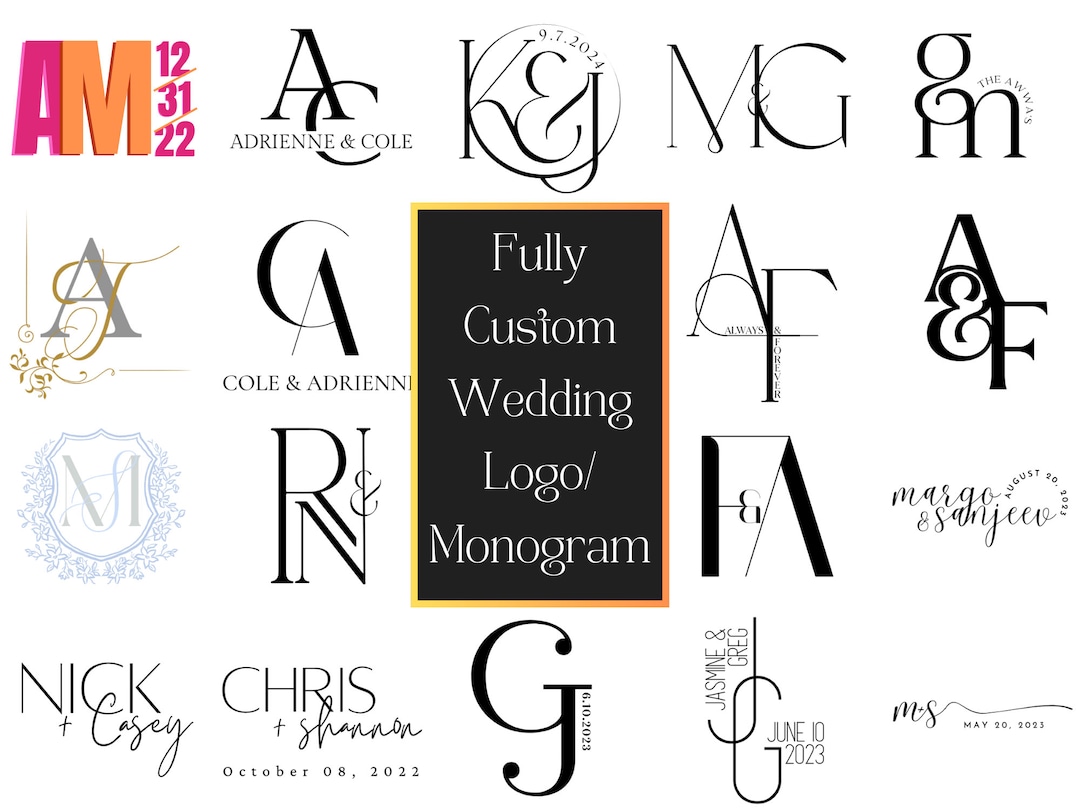 Custom Wedding Monogram Logo Initials Unique Designs, Not From ...