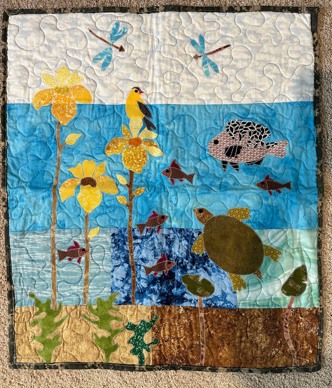 Wall Hanging, Lake, Maine, Iris, Goldfinch - Etsy