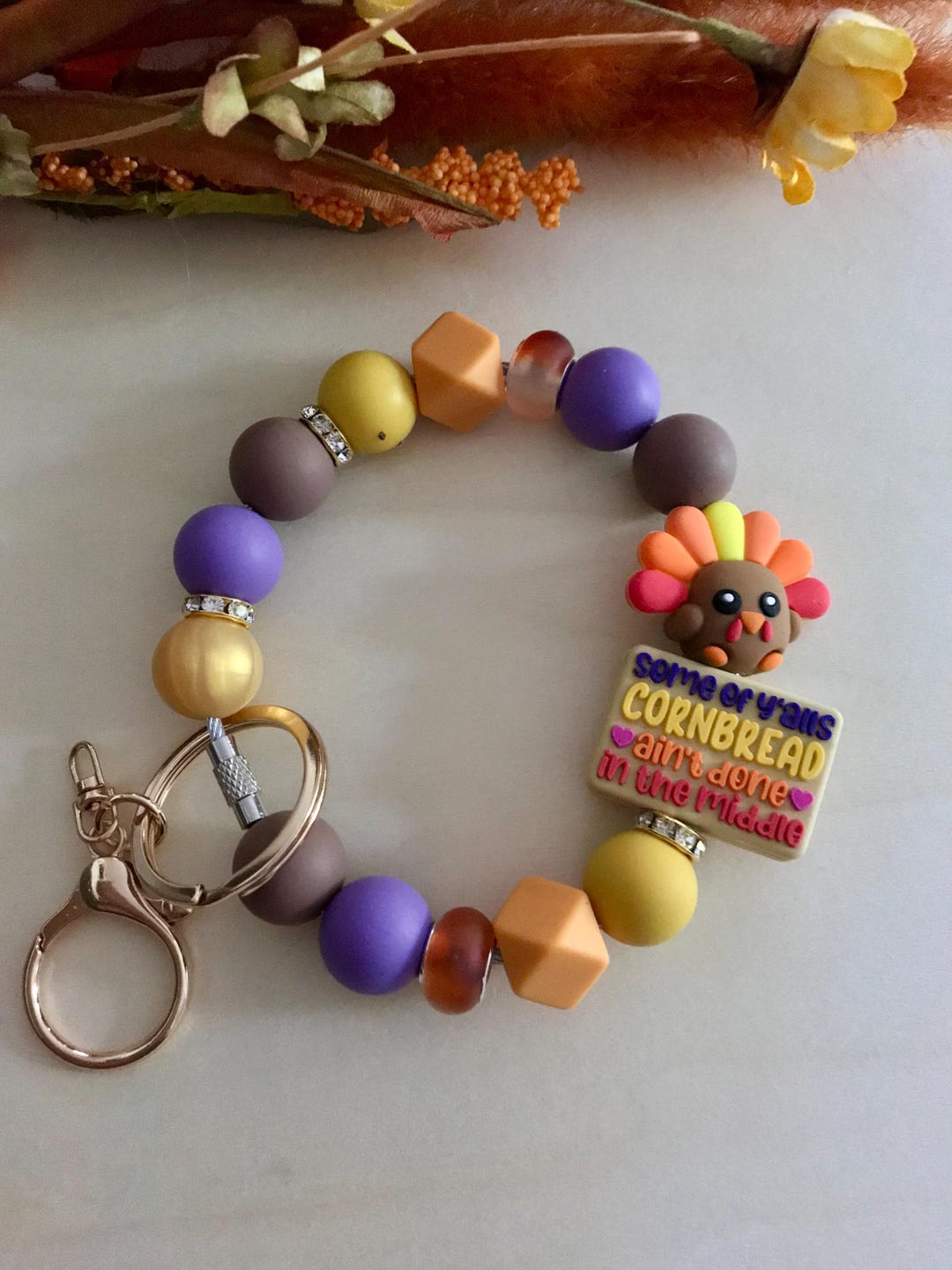 Turkey Accessories, Fall Wristlet, Fall Keychain, Phone Charms, Fall ...