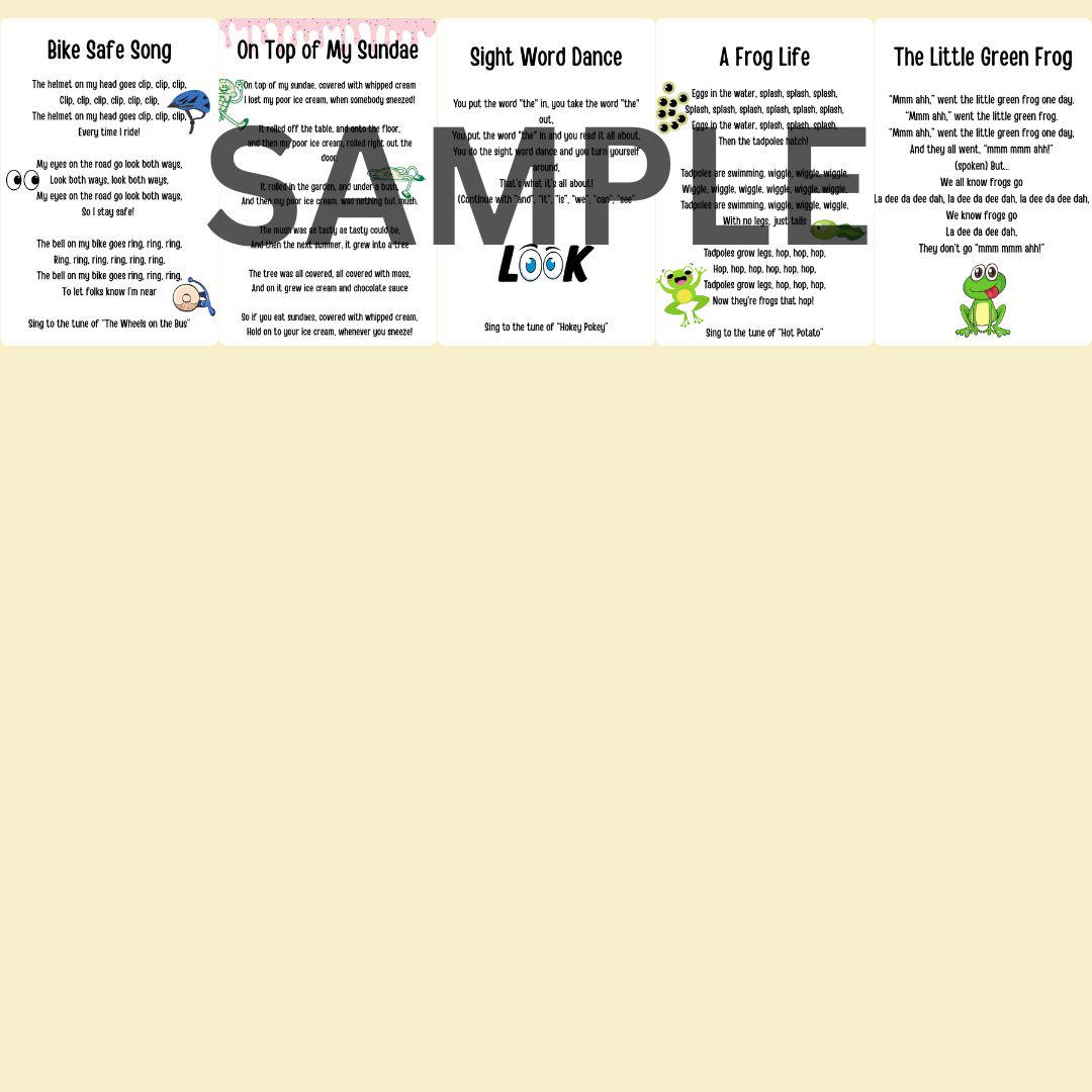 Spring/summer Nursery Rhymes and Circle Time Songs Digital Download ...