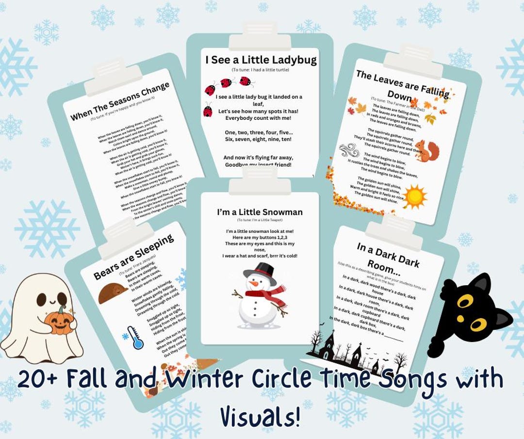 20+ Fall and Winter Circle Time Songs With Visuals - Etsy