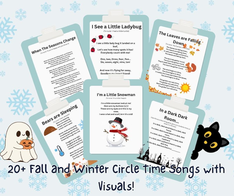 20+ Fall and Winter Circle Time Songs With Visuals - Etsy