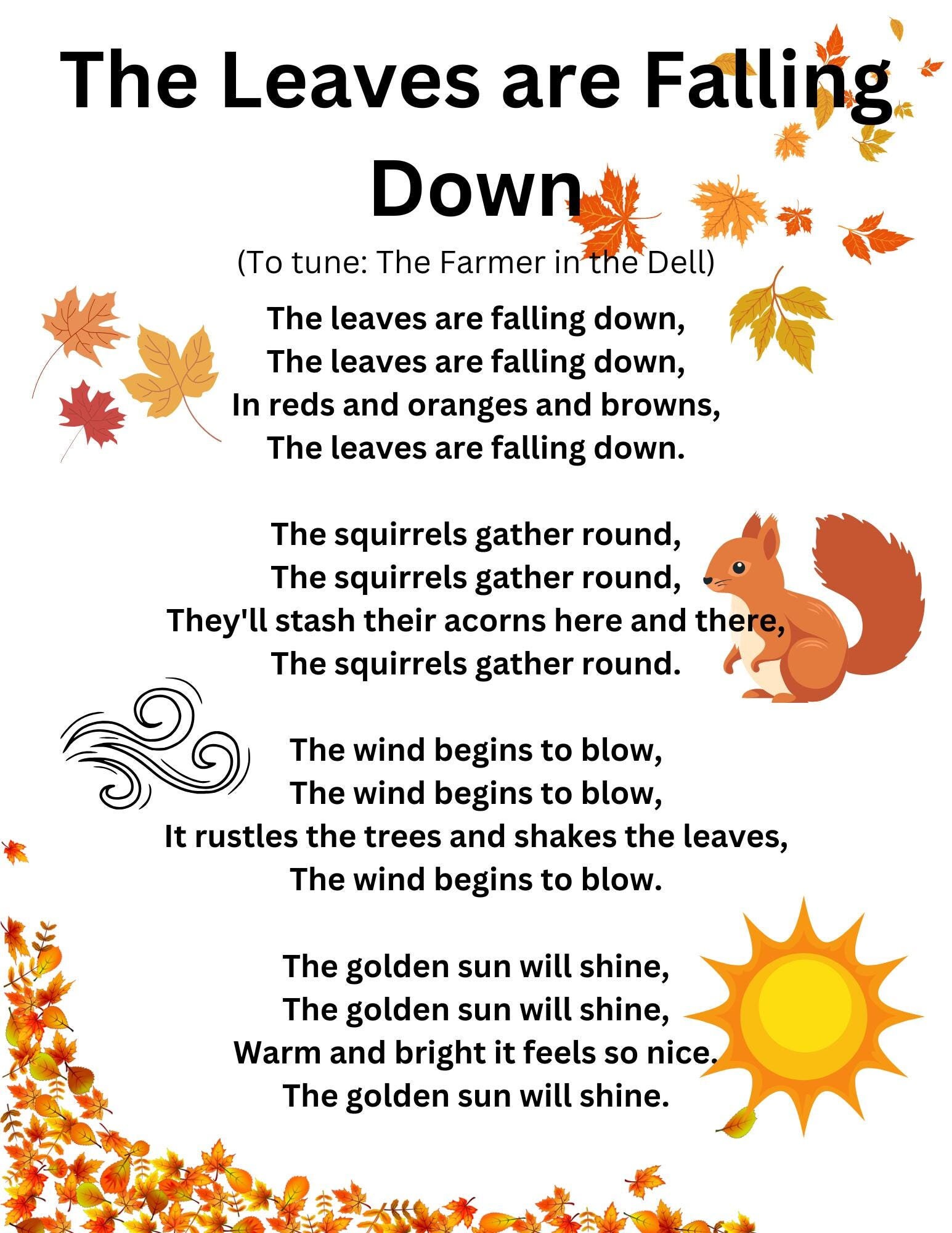 20+ Fall and Winter Circle Time Songs With Visuals - Etsy