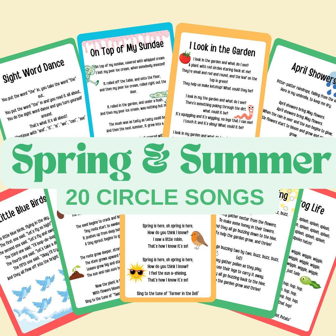 Spring/summer Nursery Rhymes and Circle Time Songs Digital Download ...
