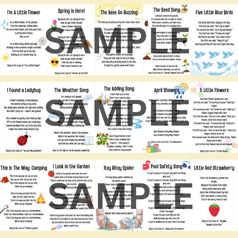 Spring/summer Nursery Rhymes and Circle Time Songs Digital Download ...