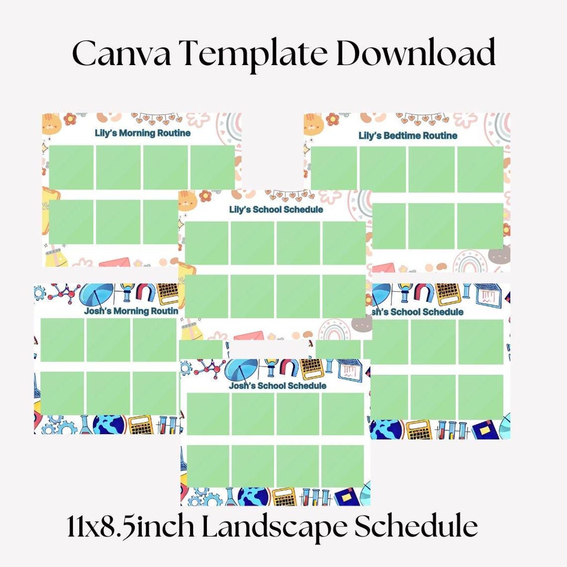 Visual Schedule Cards Customizable Canva Template | Kindergarten Visual ...