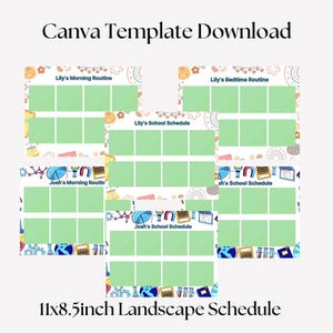 Visual Schedule Cards Customizable Canva Template | Kindergarten Visual ...