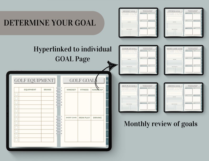 Golf Planner, Golf Journal, Digital Planner, Golf Practice Logs, PDF ...