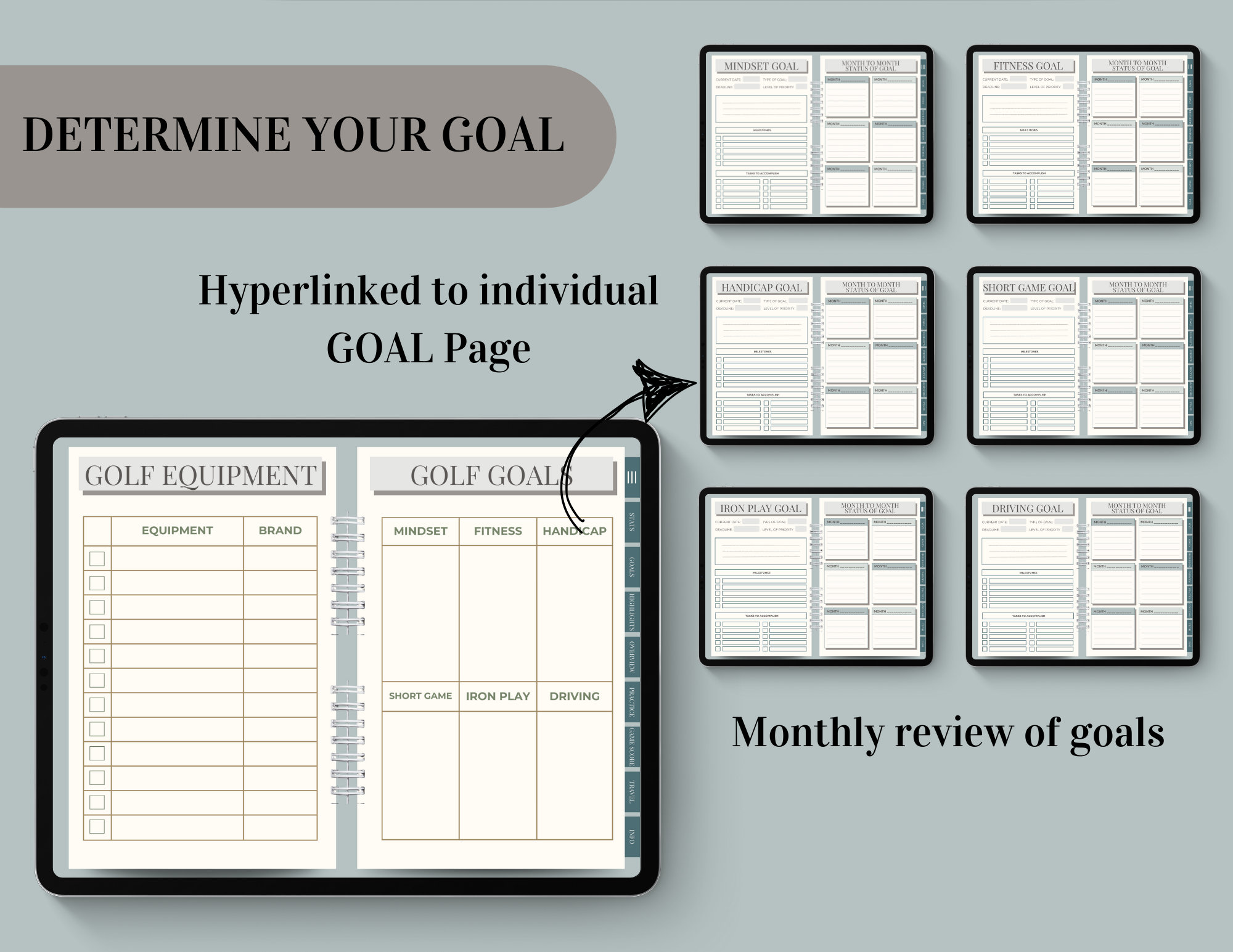 Golf Planner, Golf Journal, Digital Planner, Golf Practice Logs, PDF ...