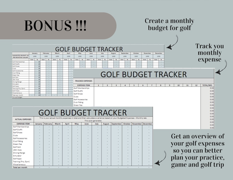 Golf Planner, Golf Journal, Digital Planner, Golf Practice Logs, PDF ...