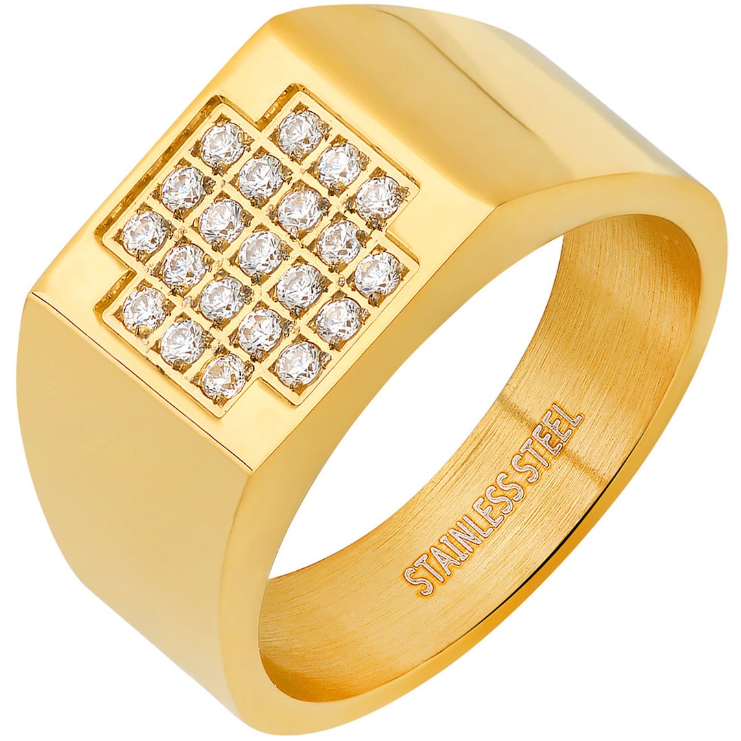 Box Cross Iced Out Statement Ring - Etsy