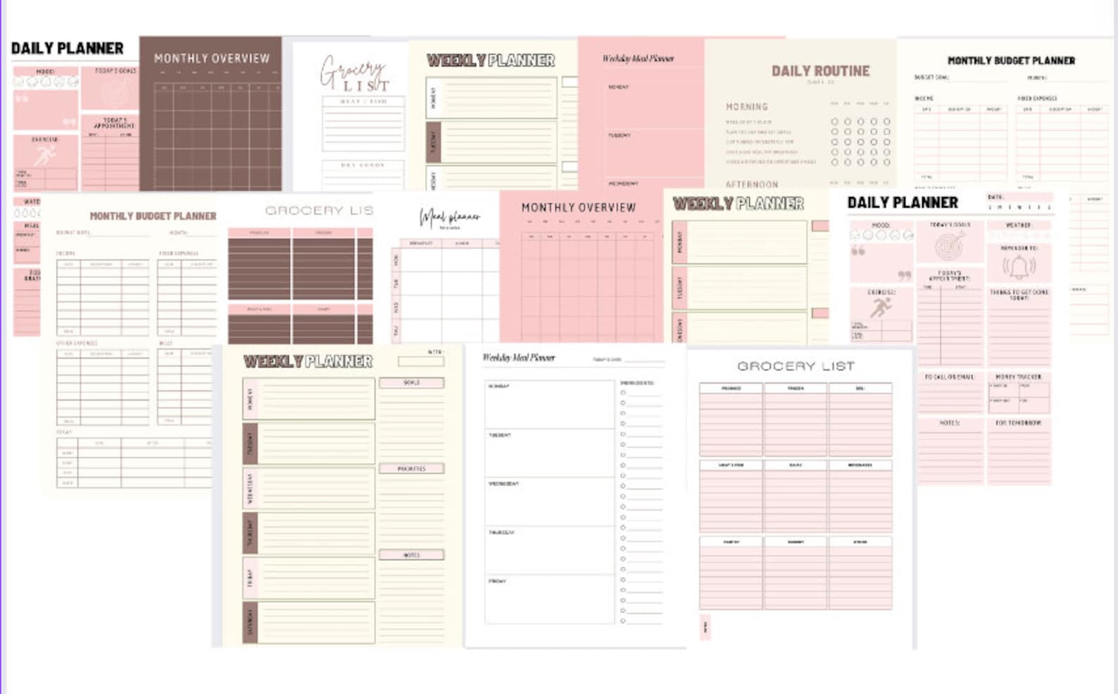 Planner Bundle Pink/brown - Etsy