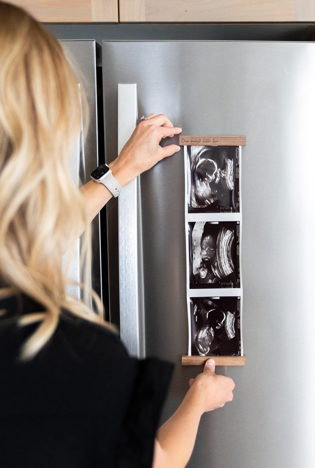 Walnut Sonogram Frame: Magnetic Ultrasound Photo Display - Etsy