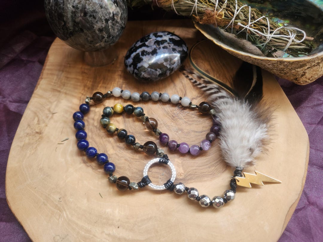 Zeus Prayer Beads; Hand-knotted Jupiter King of Gods Thunderbolt Rosary ...