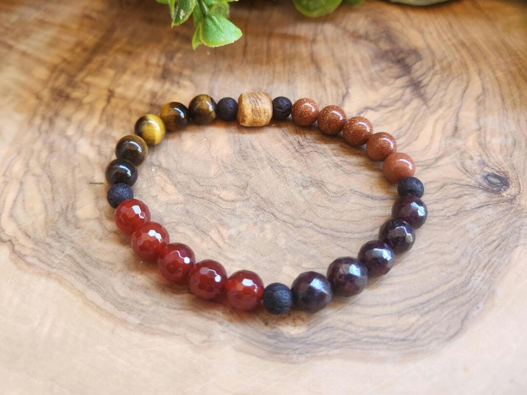 Sacral Chakra Alignment Handmade Stretch Bracelet With Goldstone and ...