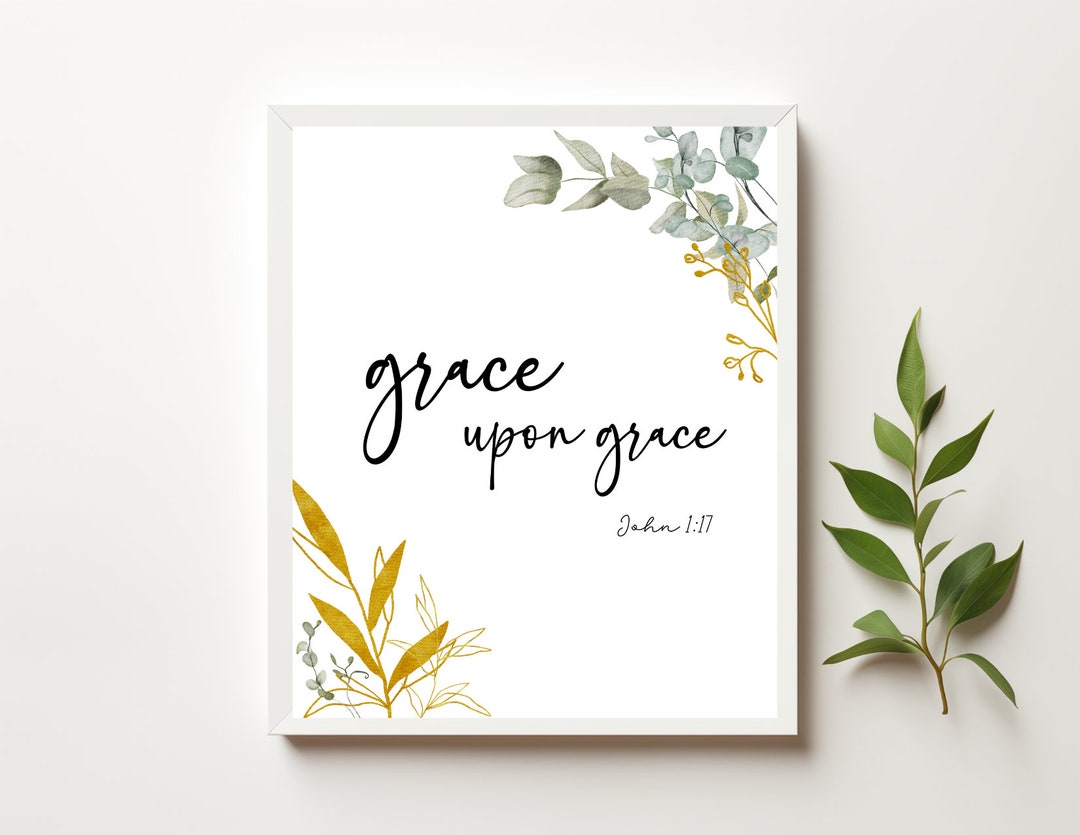 GRACE UPON GRACE // Scripture Wall Art for Home Decor for Wall Bedroom ...