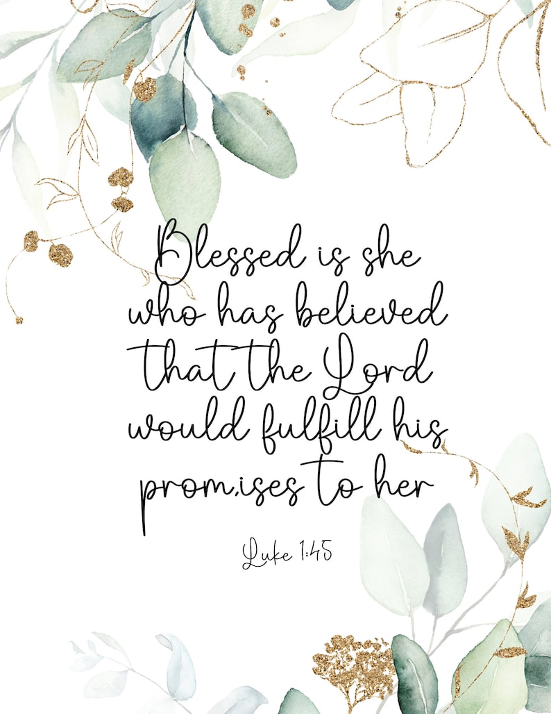 BLESSED IS SHE // Scripture Wall Art for Home Decor Christianity Artful ...