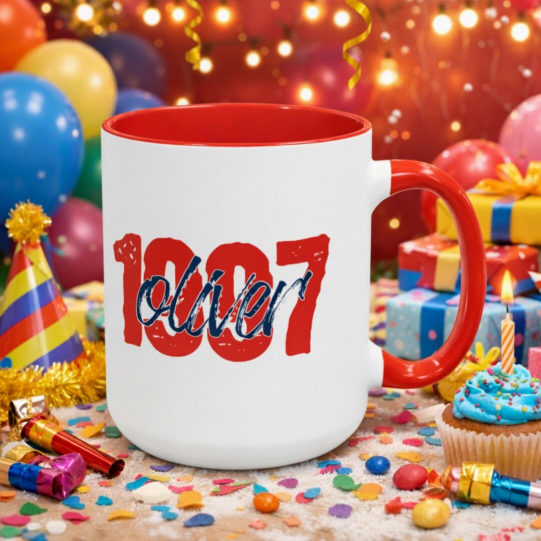 Mug With Birth Date and Name Design, Birthday Mug, Birthday Mugs ...