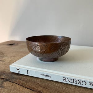 Small Antique Etched Copper Bowl - Etsy