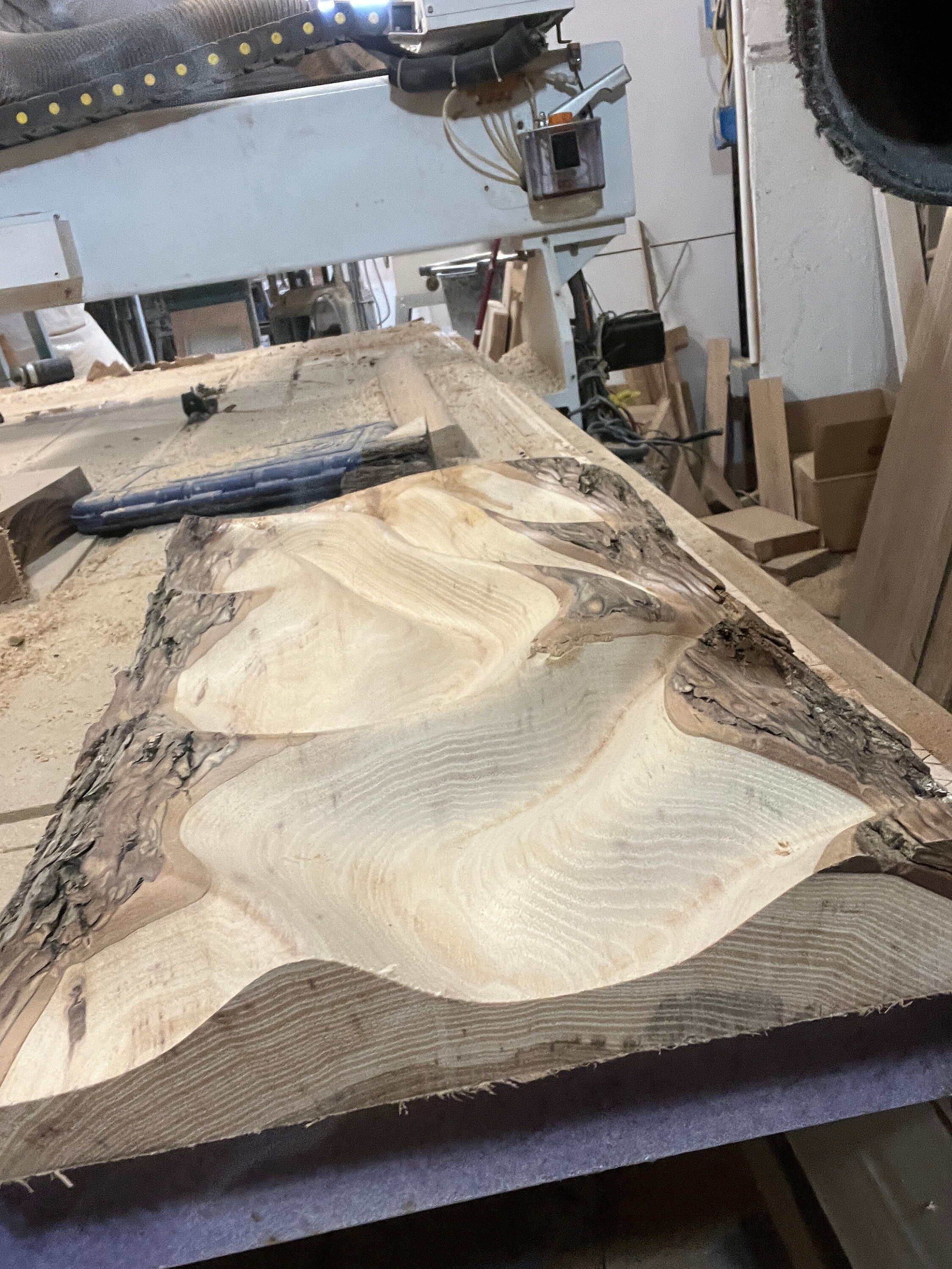 Live Edge Hickory 3D CNC Relief Carving Rustic Home Decor Sealed With ...