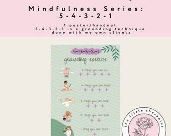 5-4-3-2-1 Grounding Exercise Worksheet, Therapy Worksheets, Grounding ...