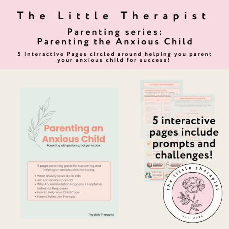 Parenting an Anxious Child Quick Guide, Printable PDF Workbook for ...