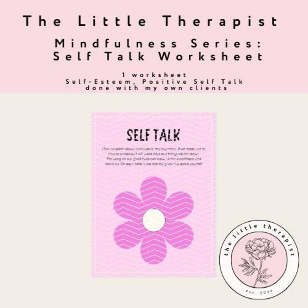 Self Talk Worksheet - Mindfulness Series - Etsy