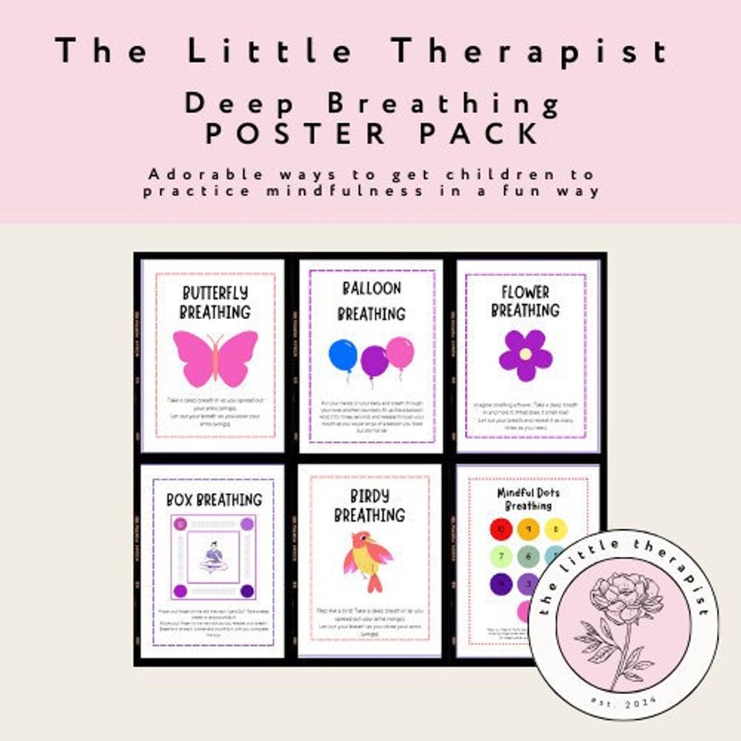 6 Mindful Breathing Posters - POSTER PACK - Etsy