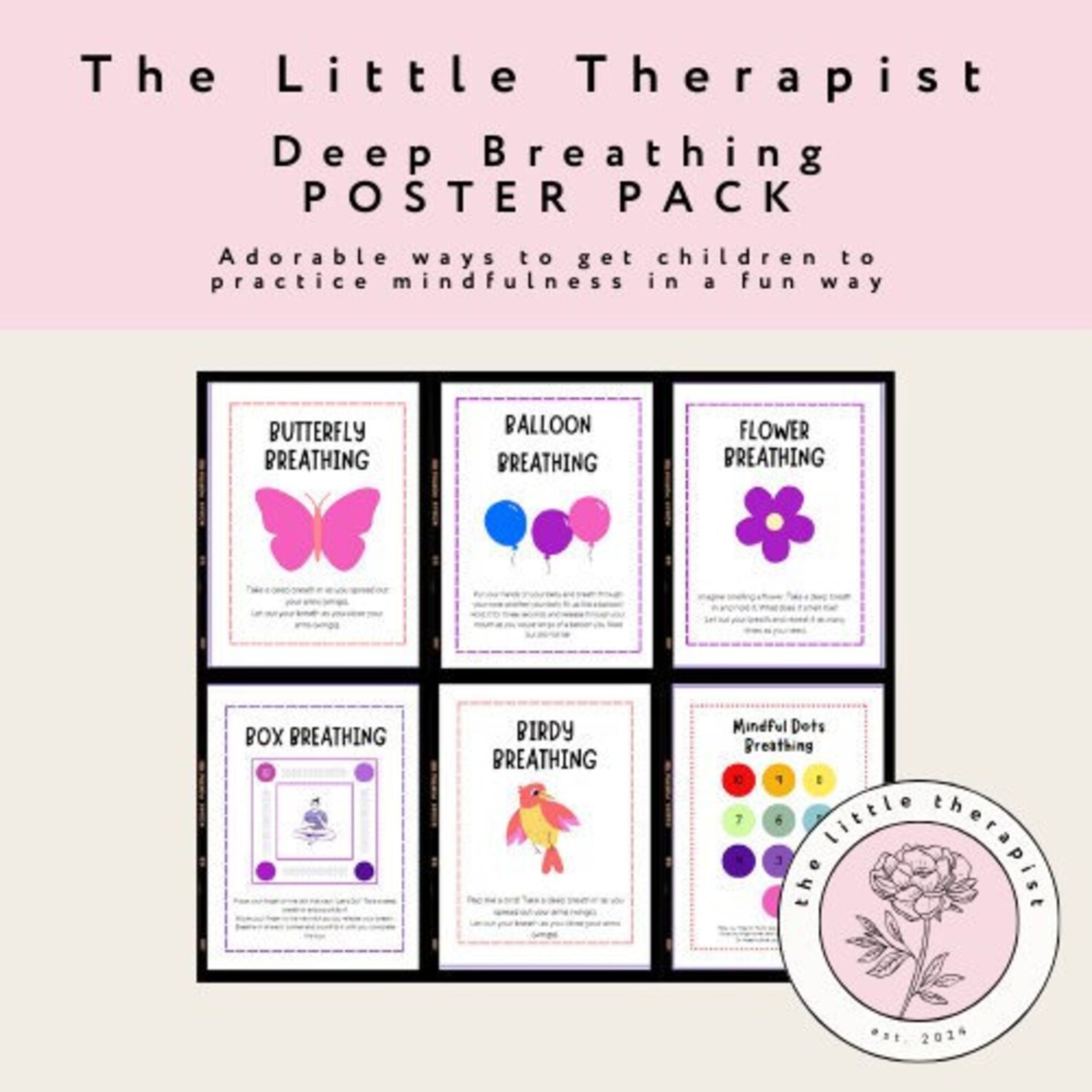 6 Mindful Breathing Posters - POSTER PACK - Etsy