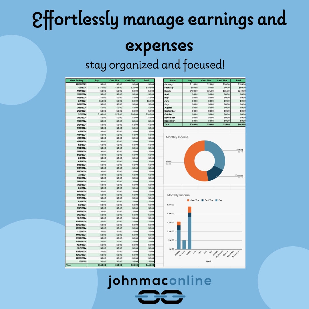 Massage Therapist Income Tracker Spreadsheet - Etsy