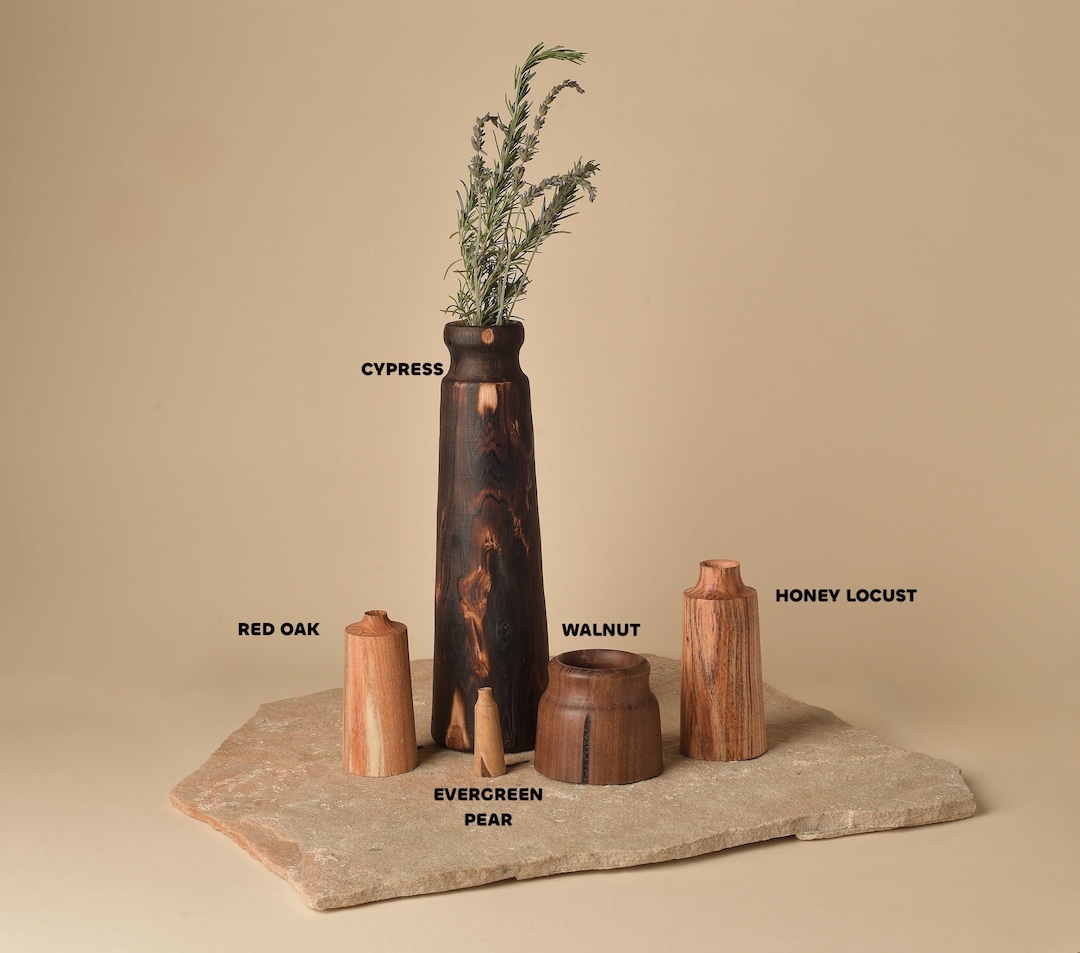 Cypress, Red Oak, Honey Locust, Walnut and Evergreen Pear Vessels - Etsy