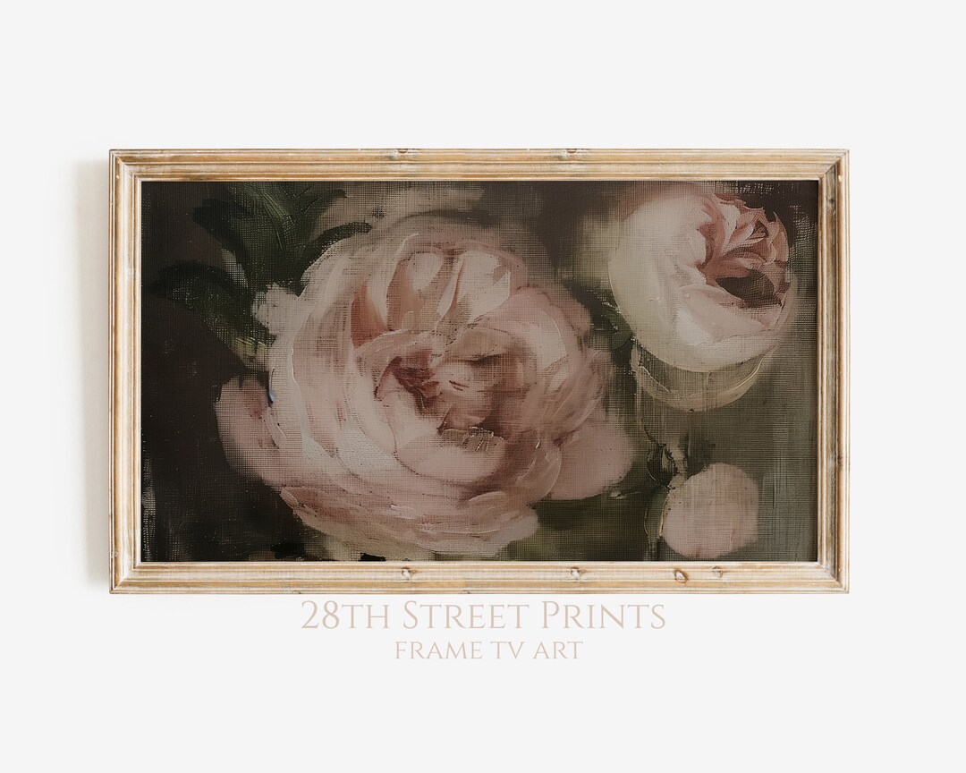 Samsung Frame TV Summer Art, Vintage Pink Peony Frame TV Art, Peony ...