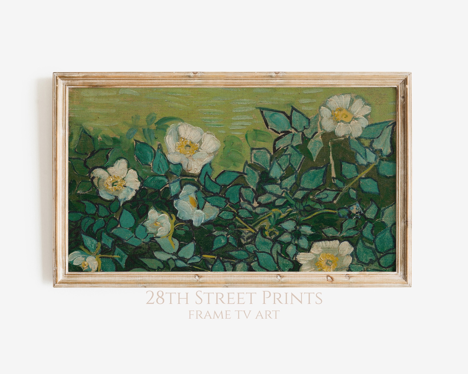 Samsung Frame TV Art, Vintage Roses Frame TV Art, Van Gogh Wild Roses ...