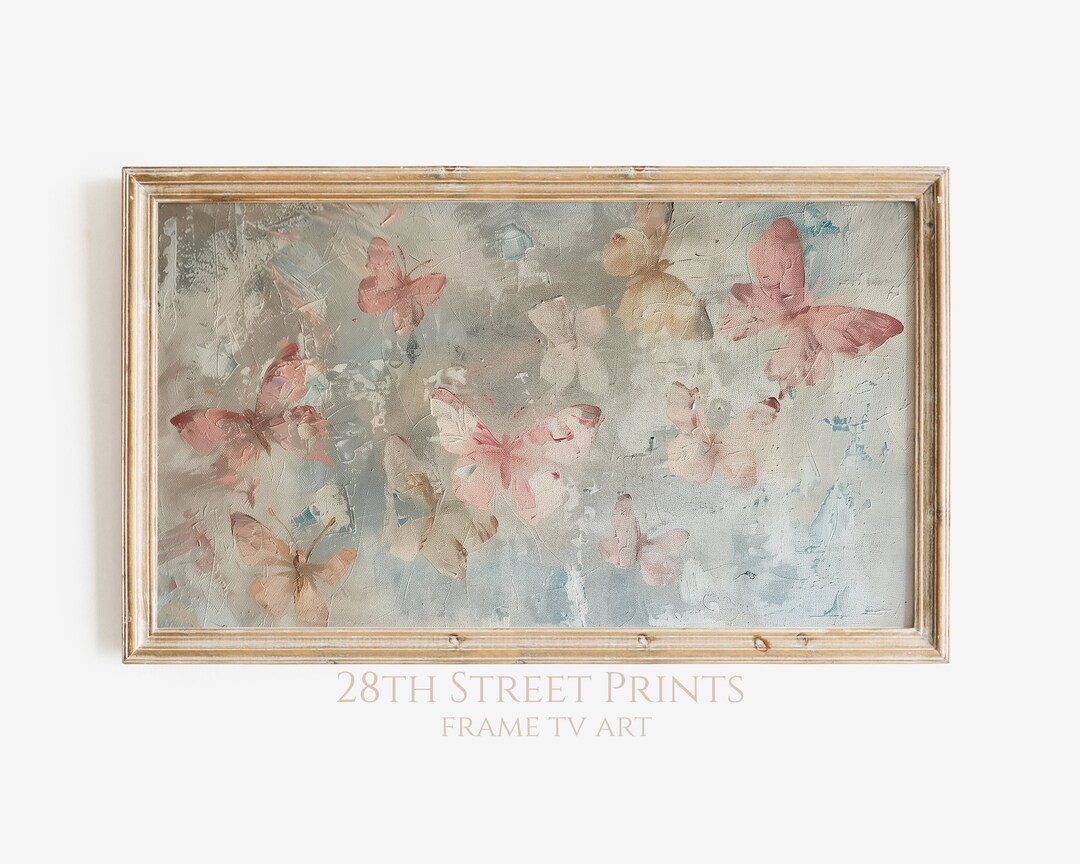 Pastel Butterflies Frame TV Spring Art, Spring Digital Download ...