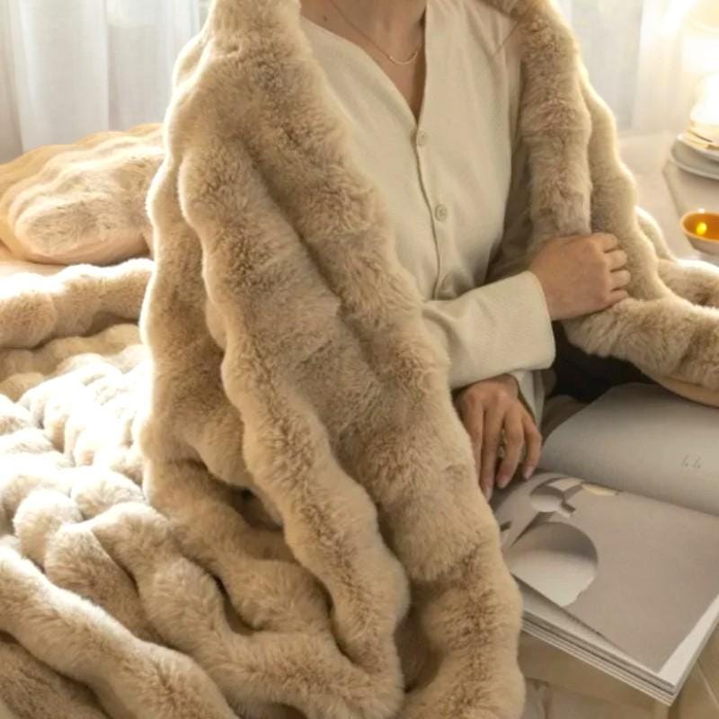 Faux Rabbit Fur Throw Blanket - Etsy