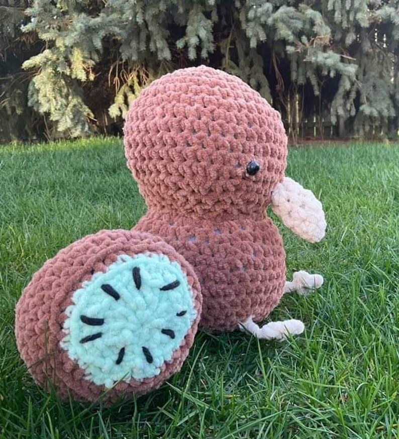 Kiwi Kevin Crochet Bird Plushie by Pumpkinpwuff Handmade Plush Stuffed Amigurumi Animals and ...