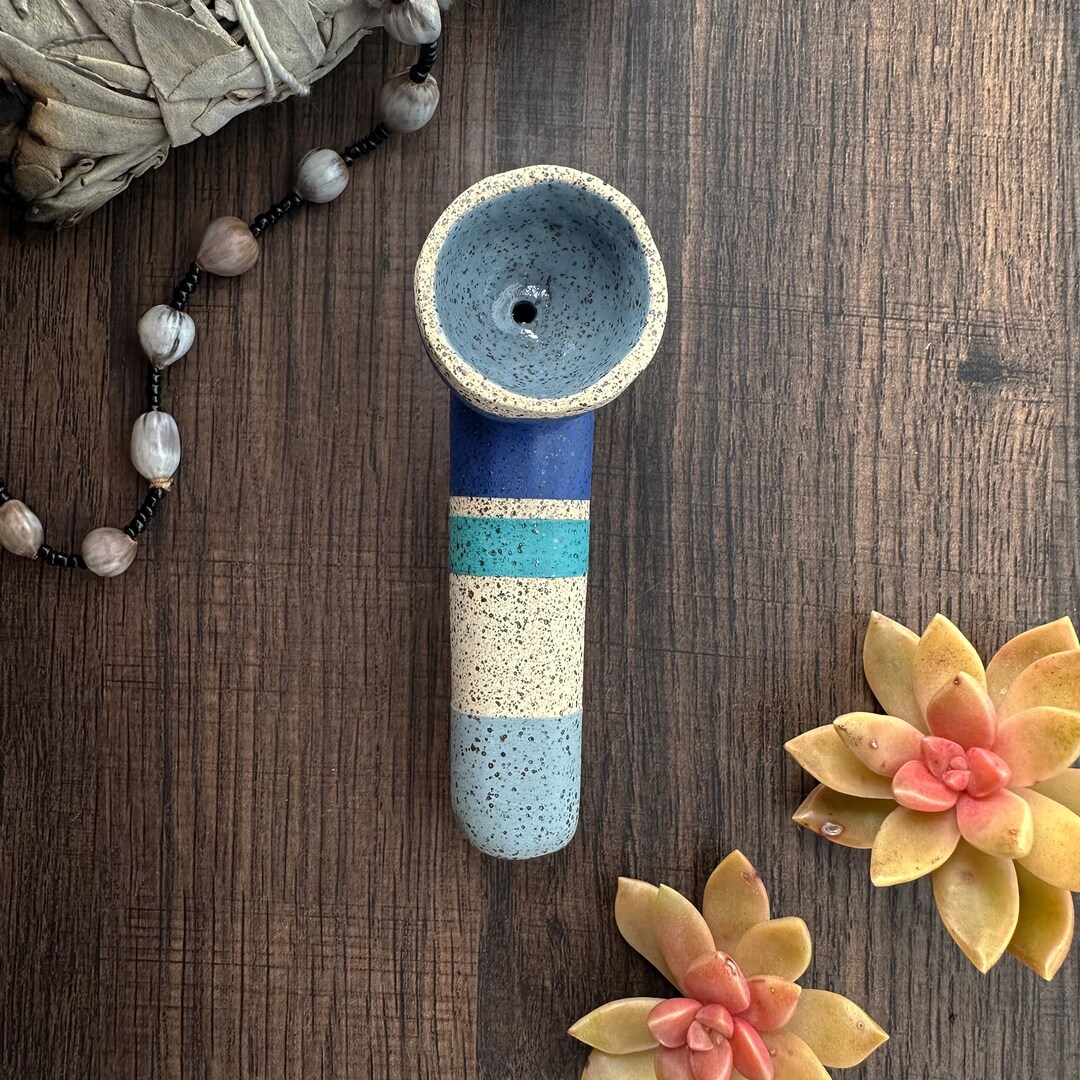 Blue Hues Pottery Smoking Pipe Speckled Stoneware Clay Pipes - Etsy