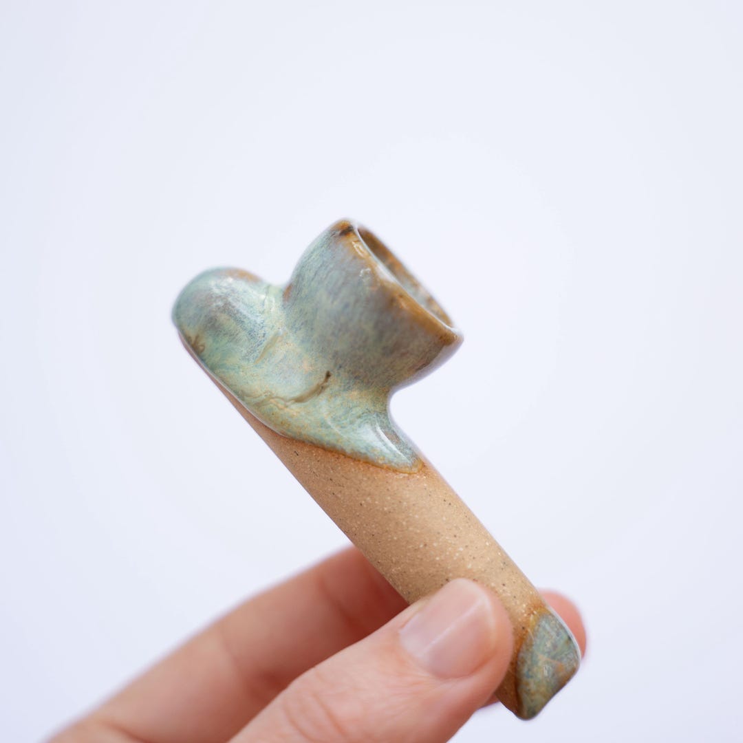 Earthy Pottery Smoking Pipe - Nature Inspired - Handmade Clay Pipes ...