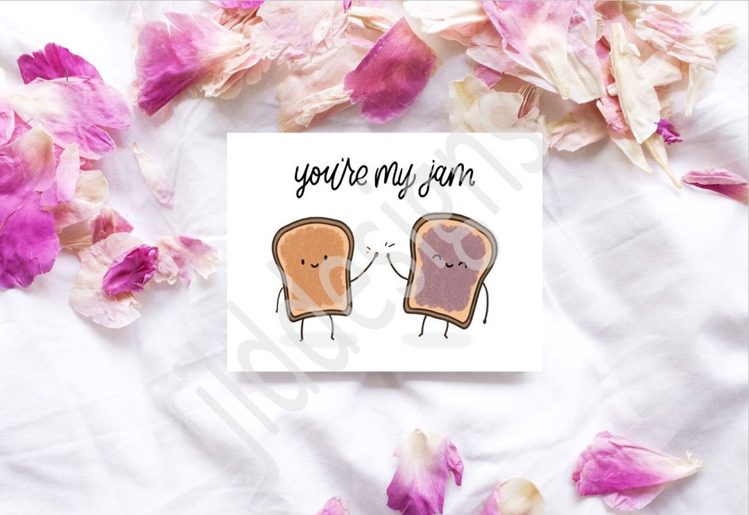 Printable Valentine's Day Card You're My Jam - Etsy