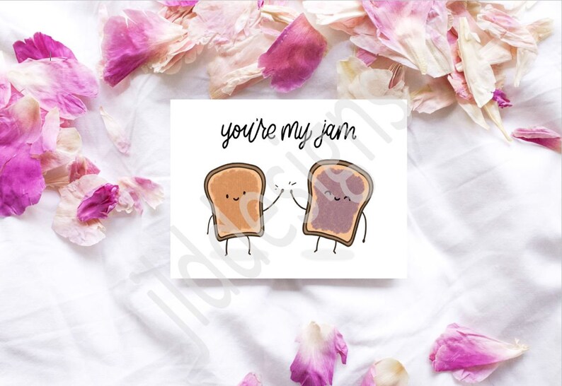 Printable Valentine's Day Card You're My Jam - Etsy