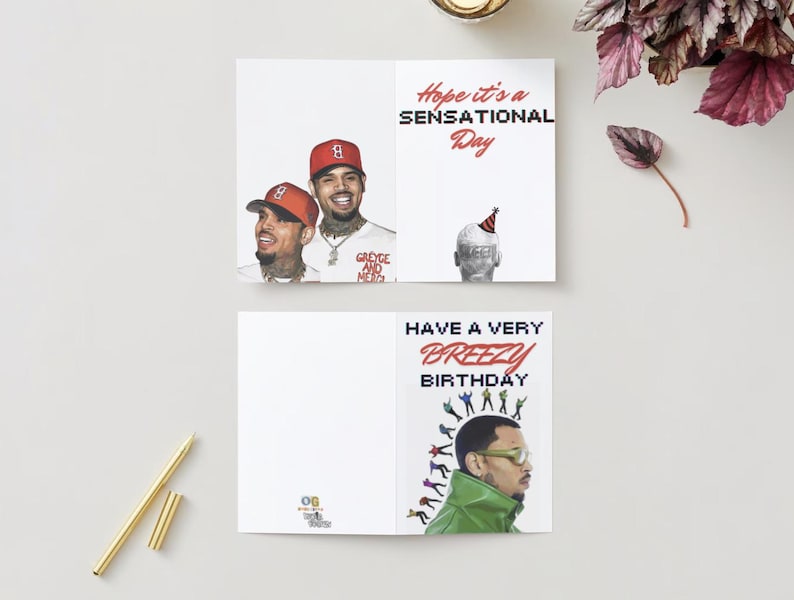 Have a Very Breezy Birthday- Chris Brown Birthday Card - Etsy