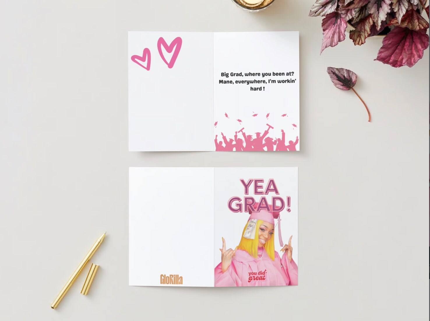 Yea Grad ! Glorilla Graduation Card, Funny Graduation Card, Funny Hip ...